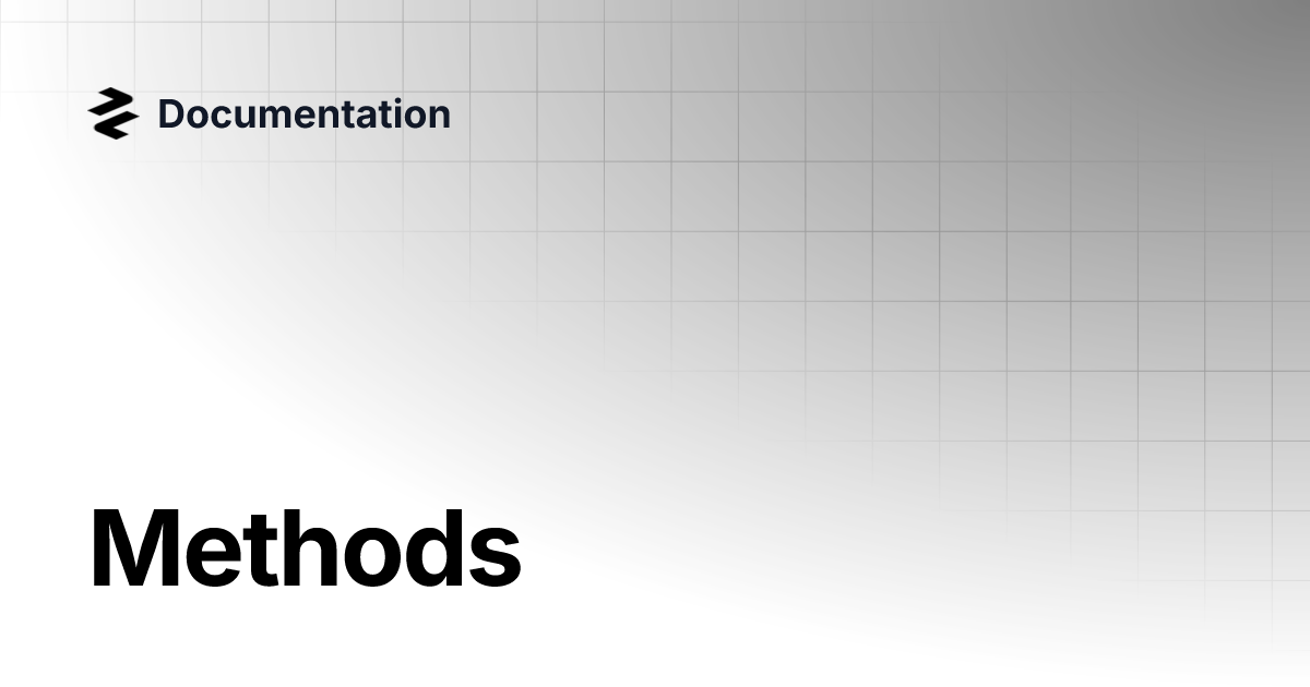 Methods | Documentation