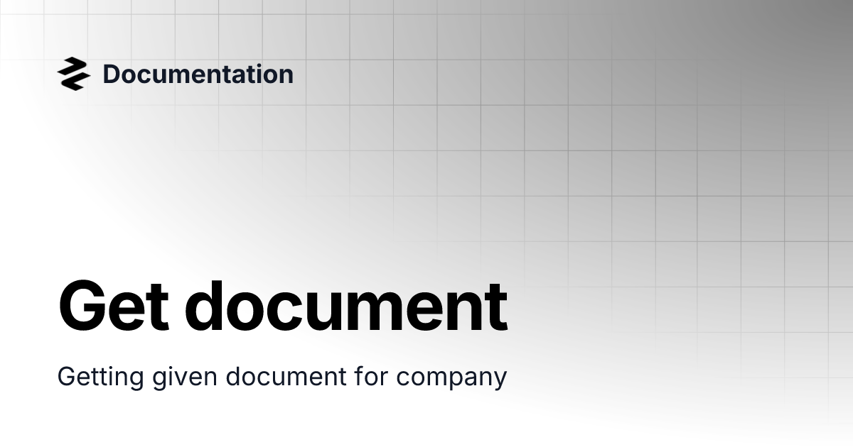 Get document | Documentation