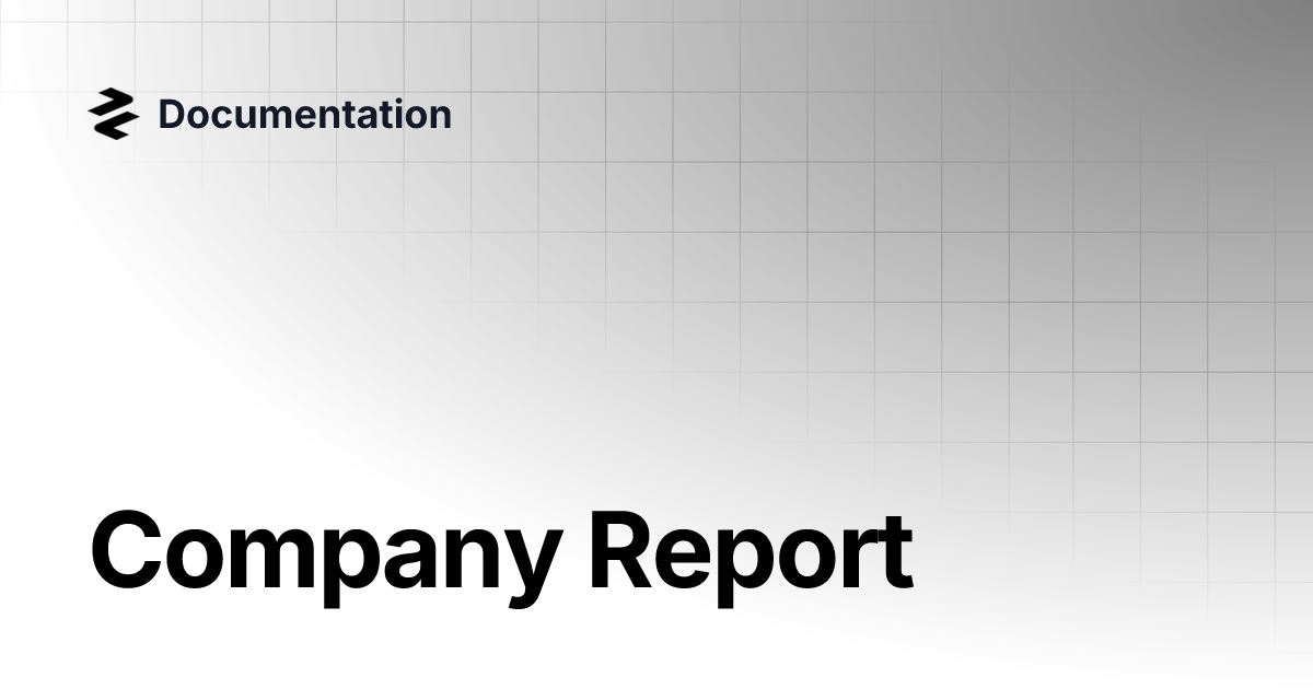 Company Report | Documentation