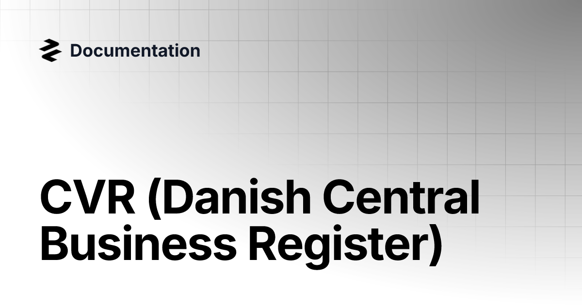 CVR (Danish Central Business Register) | Documentation
