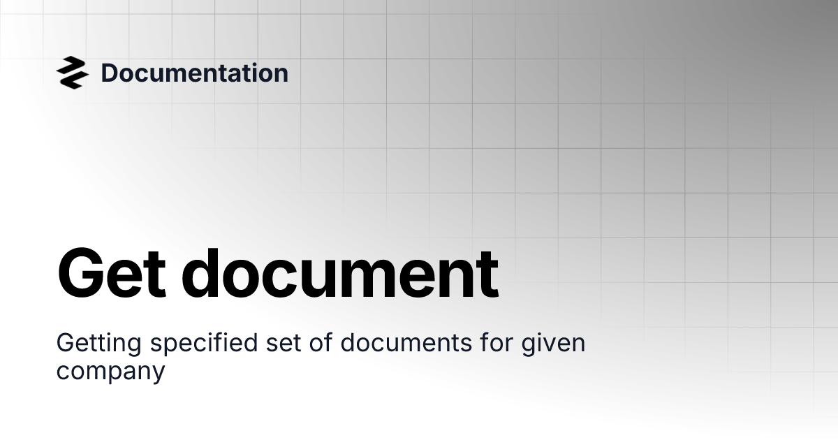 Get document | Documentation